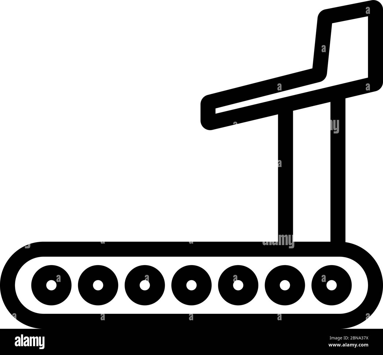 treadmill with magnetic load mechanism icon vector outline illustration ...