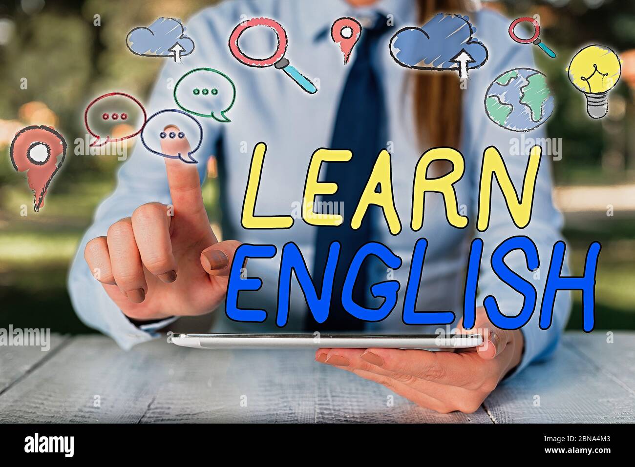 Text sign showing Learn English. Business photo showcasing Universal ...