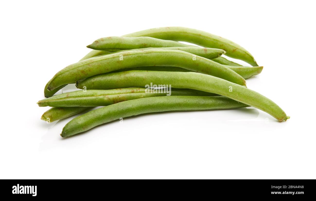 Green Bean Isolated on White Background Stock Photo - Alamy