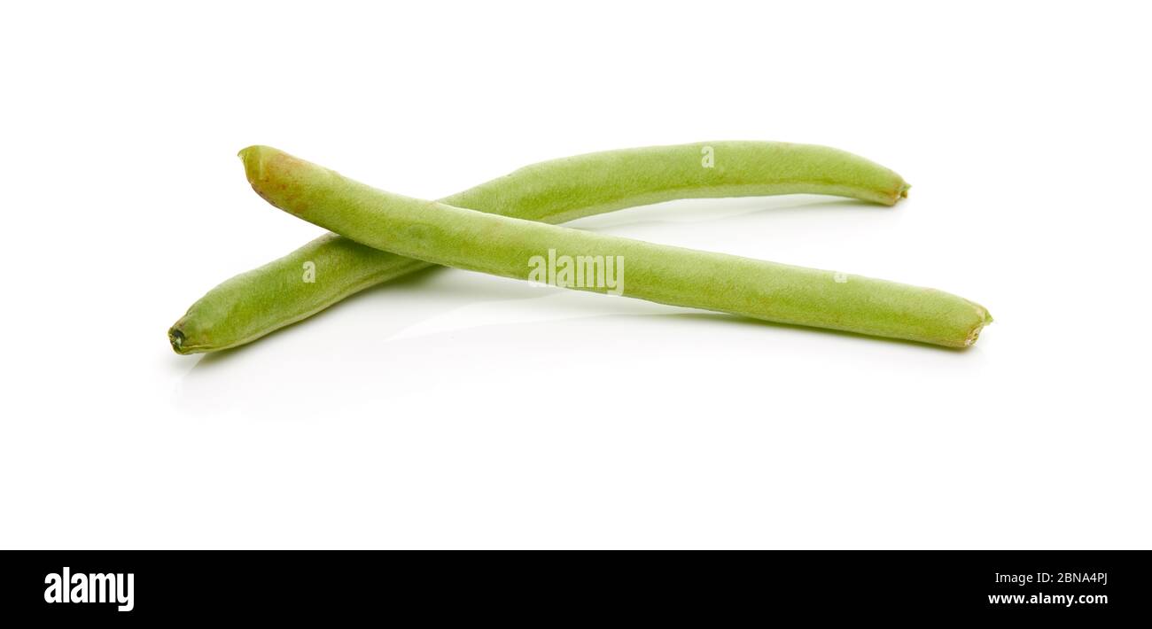 Green Bean Isolated on White Background Stock Photo - Alamy