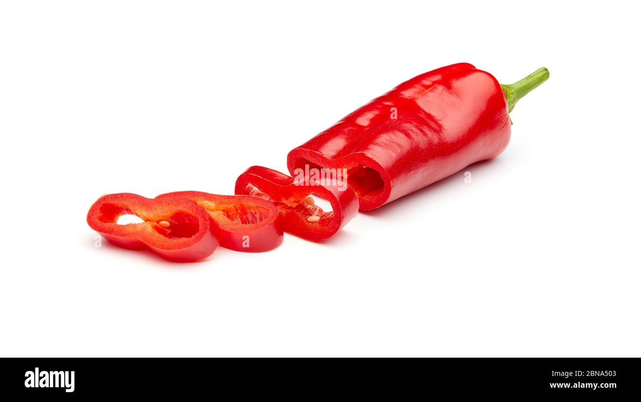 Red Pepper Isolated on White Background Stock Photo - Alamy