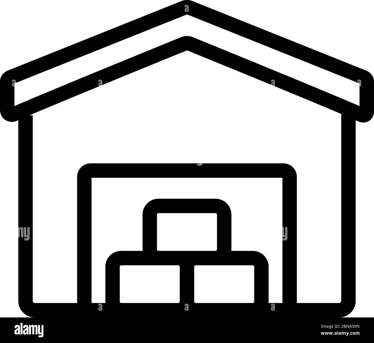 utility warehouse garage icon vector outline illustration Stock Vector ...
