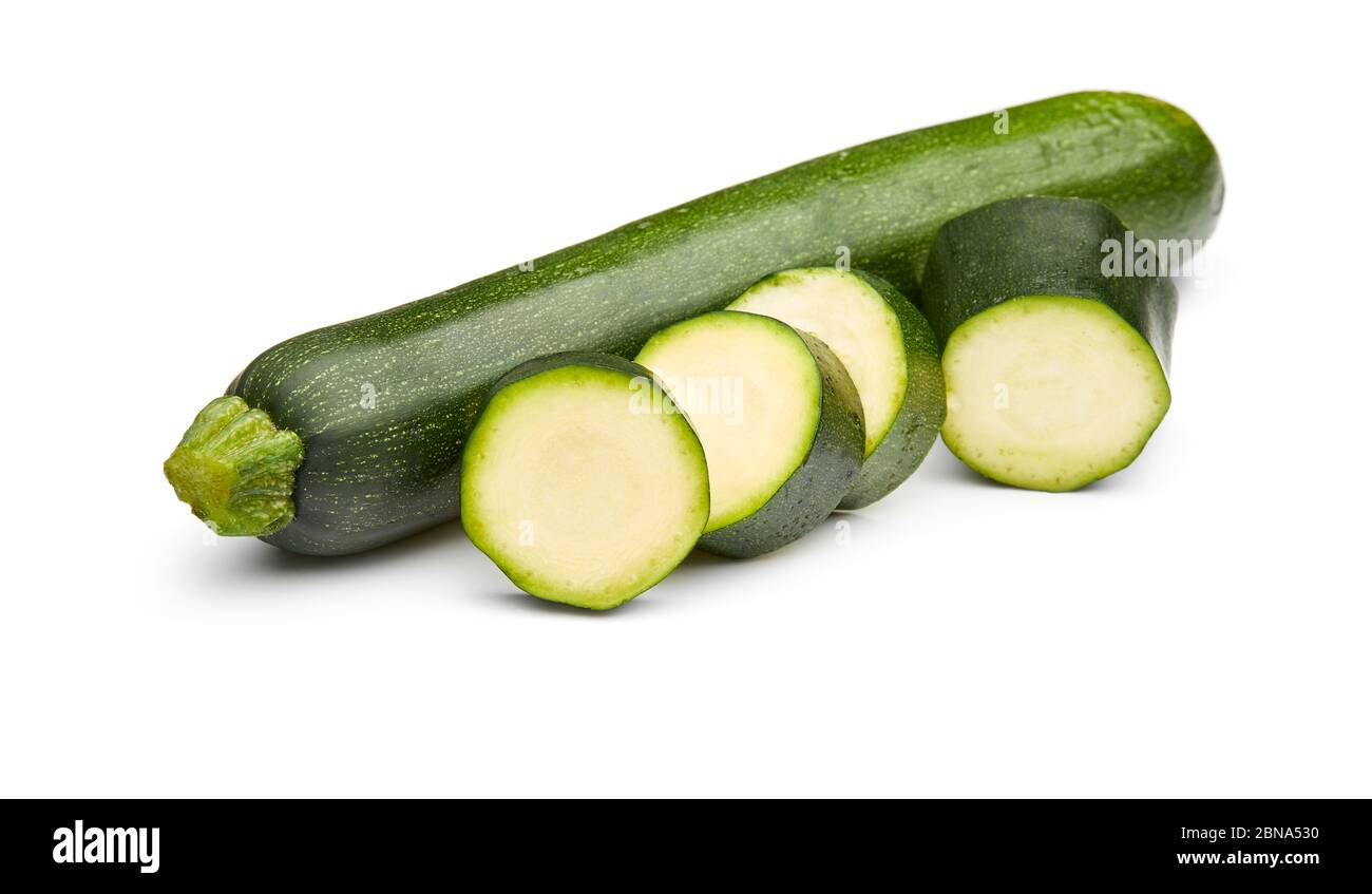 Zucchini Isolated on White Background Stock Photo - Alamy