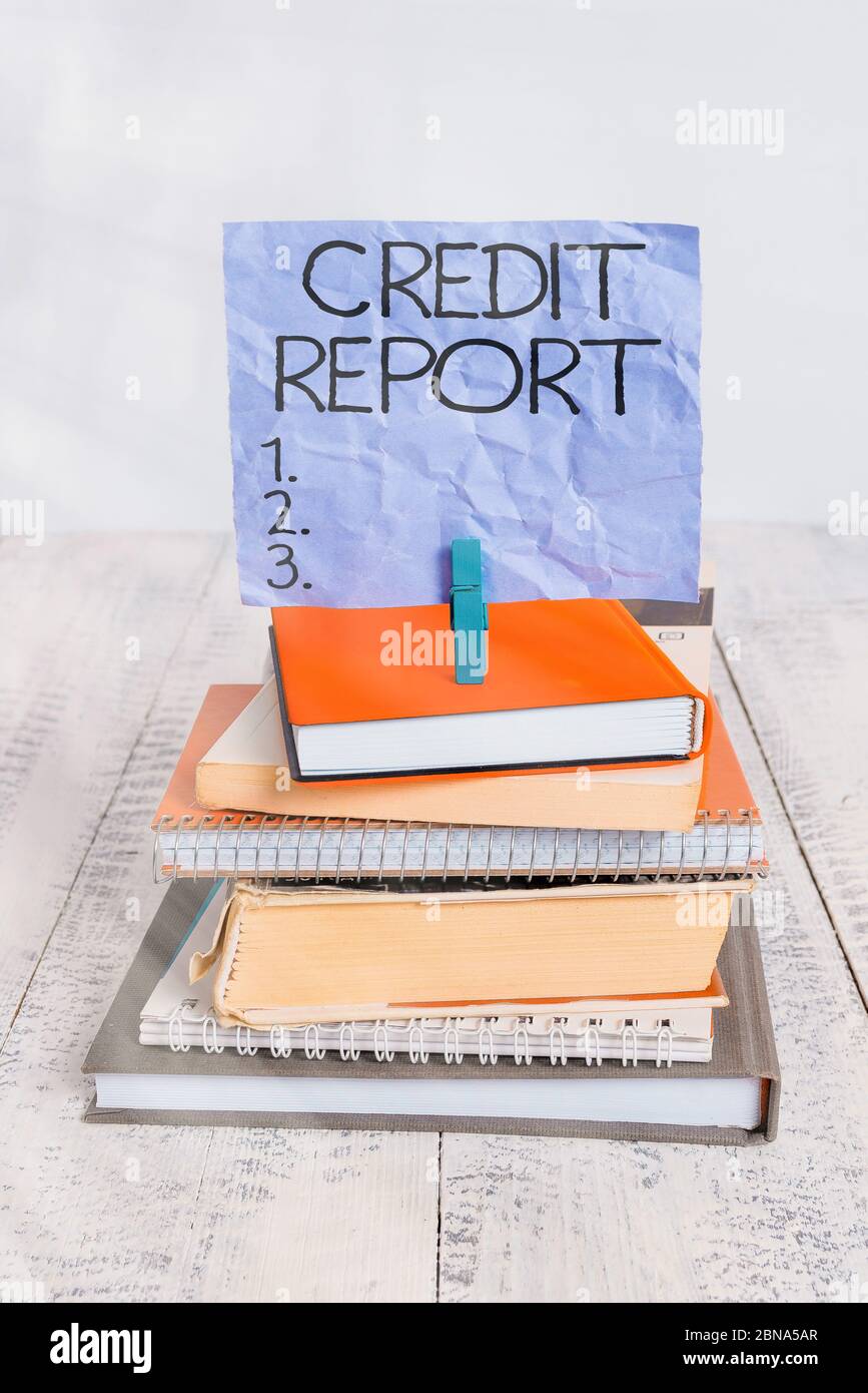 Handwriting text Credit Report. Conceptual photo Borrowing Rap Sheet ...