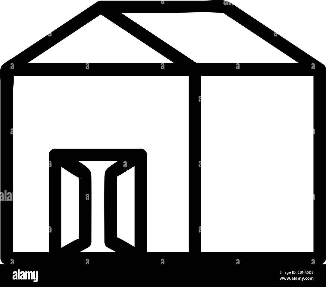 garage with open doors icon vector outline illustration Stock Vector ...