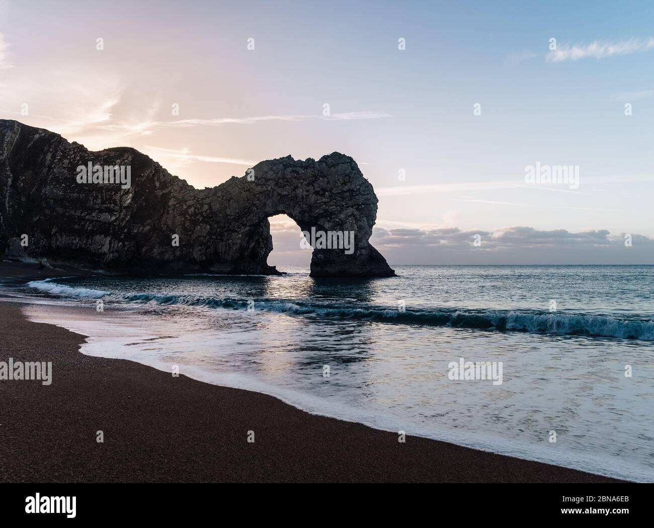 Wide angle shot of the cliffs and rocks of the beach Stock Photo - Alamy