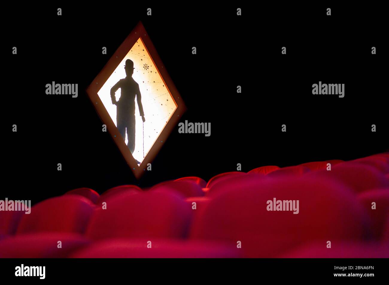 Charlie Chaplin shadow in a cinema theater Stock Photo - Alamy
