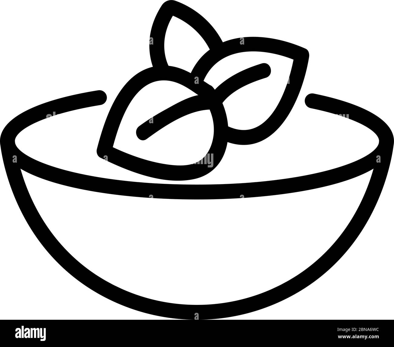 bowl of oregano icon vector outline illustration Stock Vector Image ...