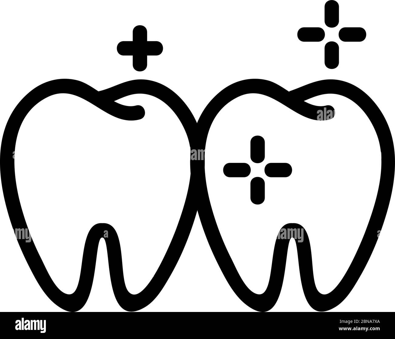 good condition teeth icon vector outline illustration Stock Vector ...
