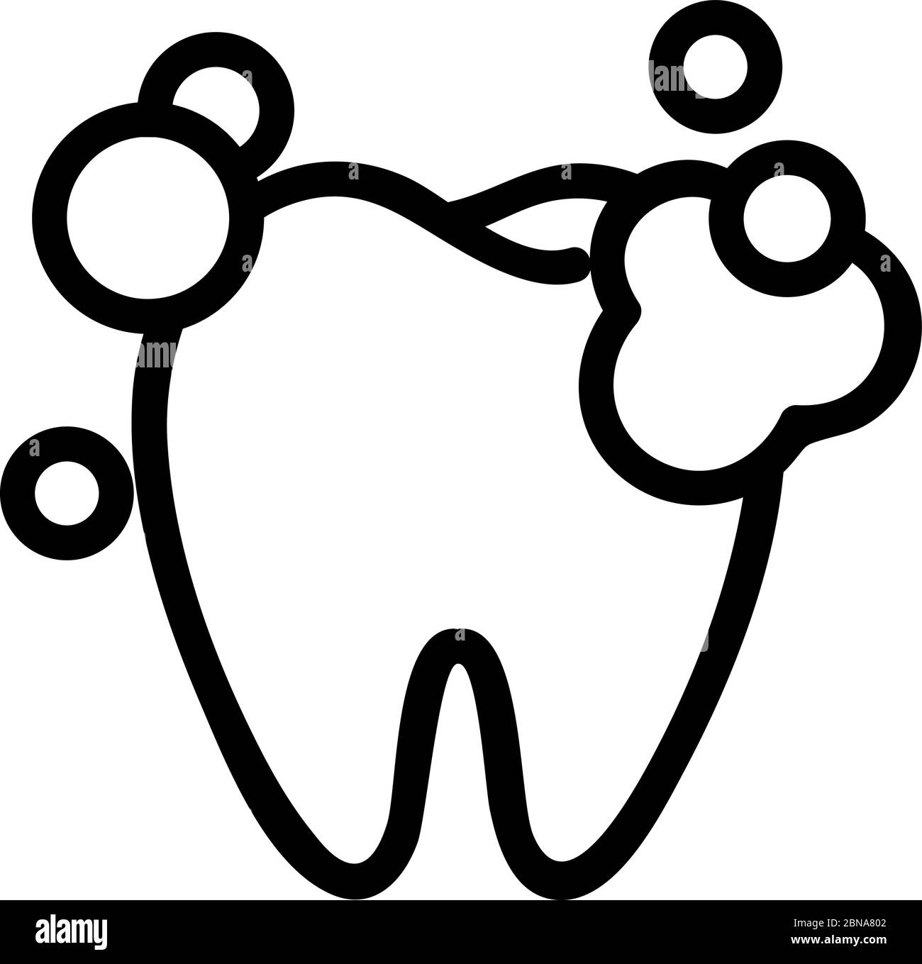 tooth brushing icon vector outline illustration Stock Vector Image ...
