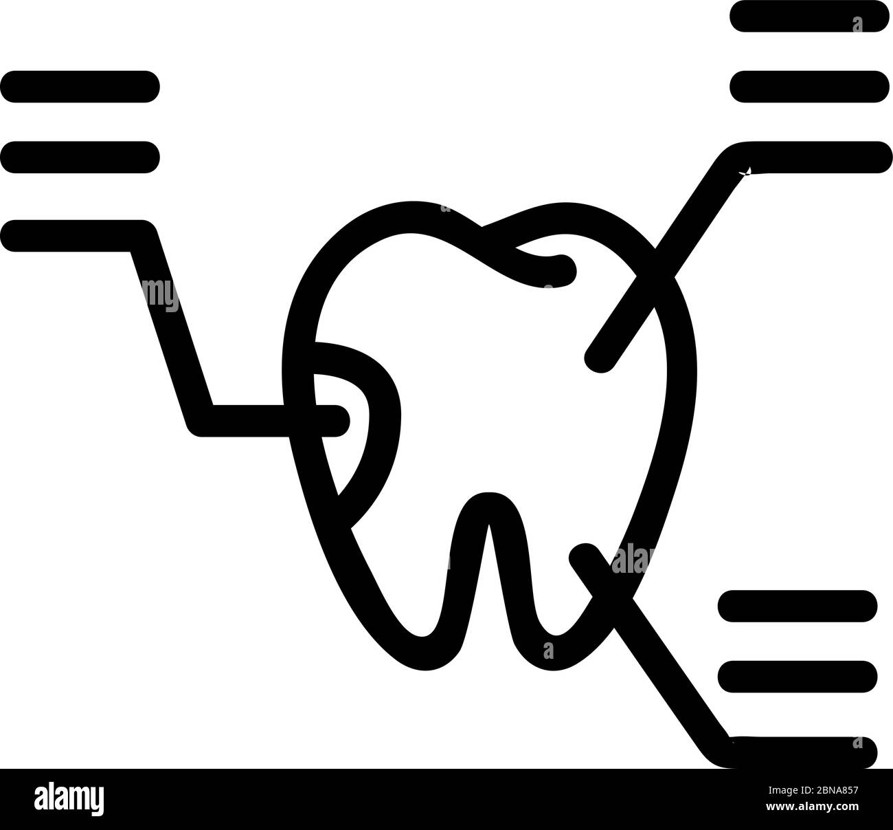 analysis of tooth structure icon vector outline illustration Stock ...