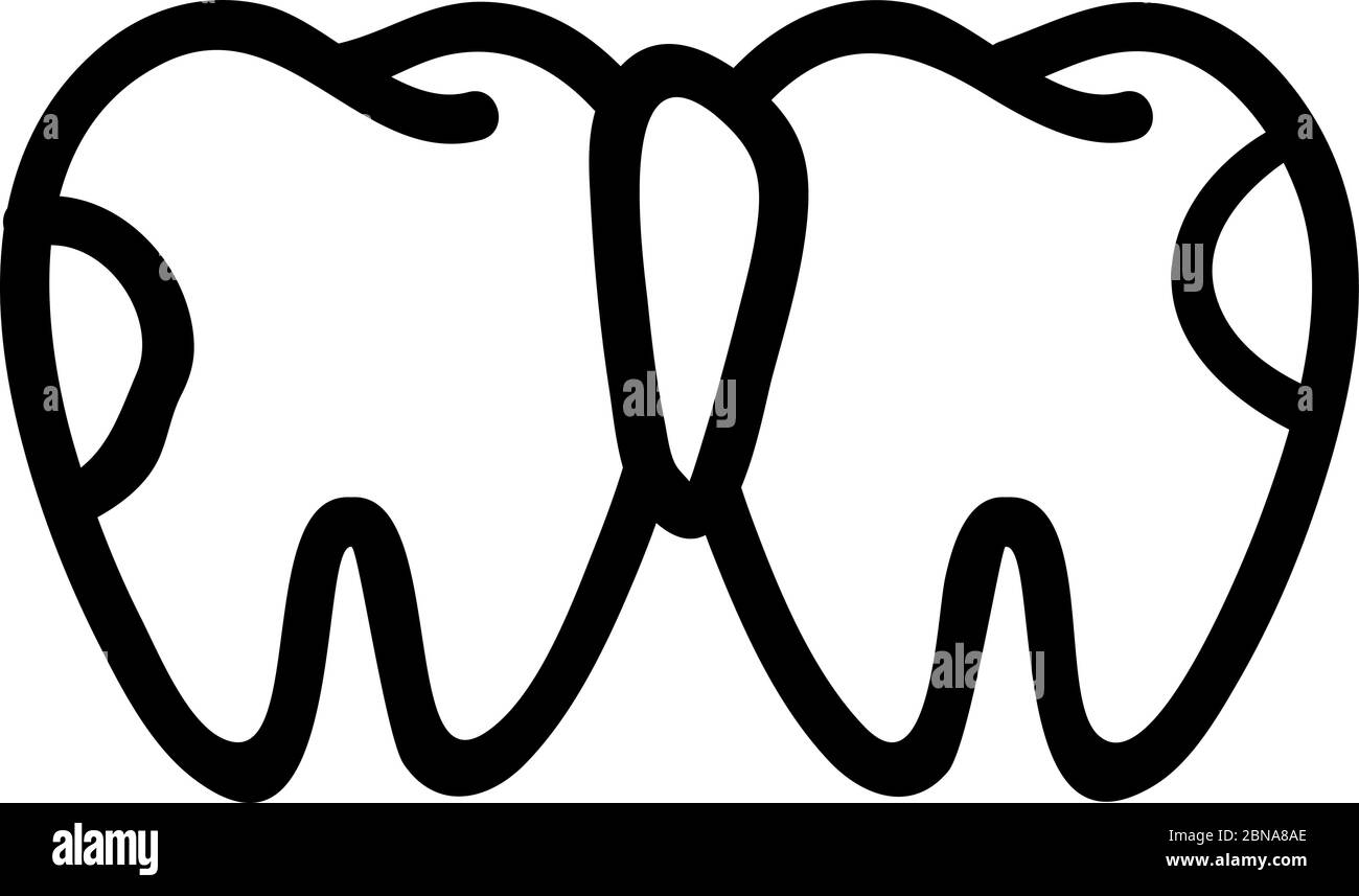 lack of space for healthy tooth growth icon vector outline illustration ...