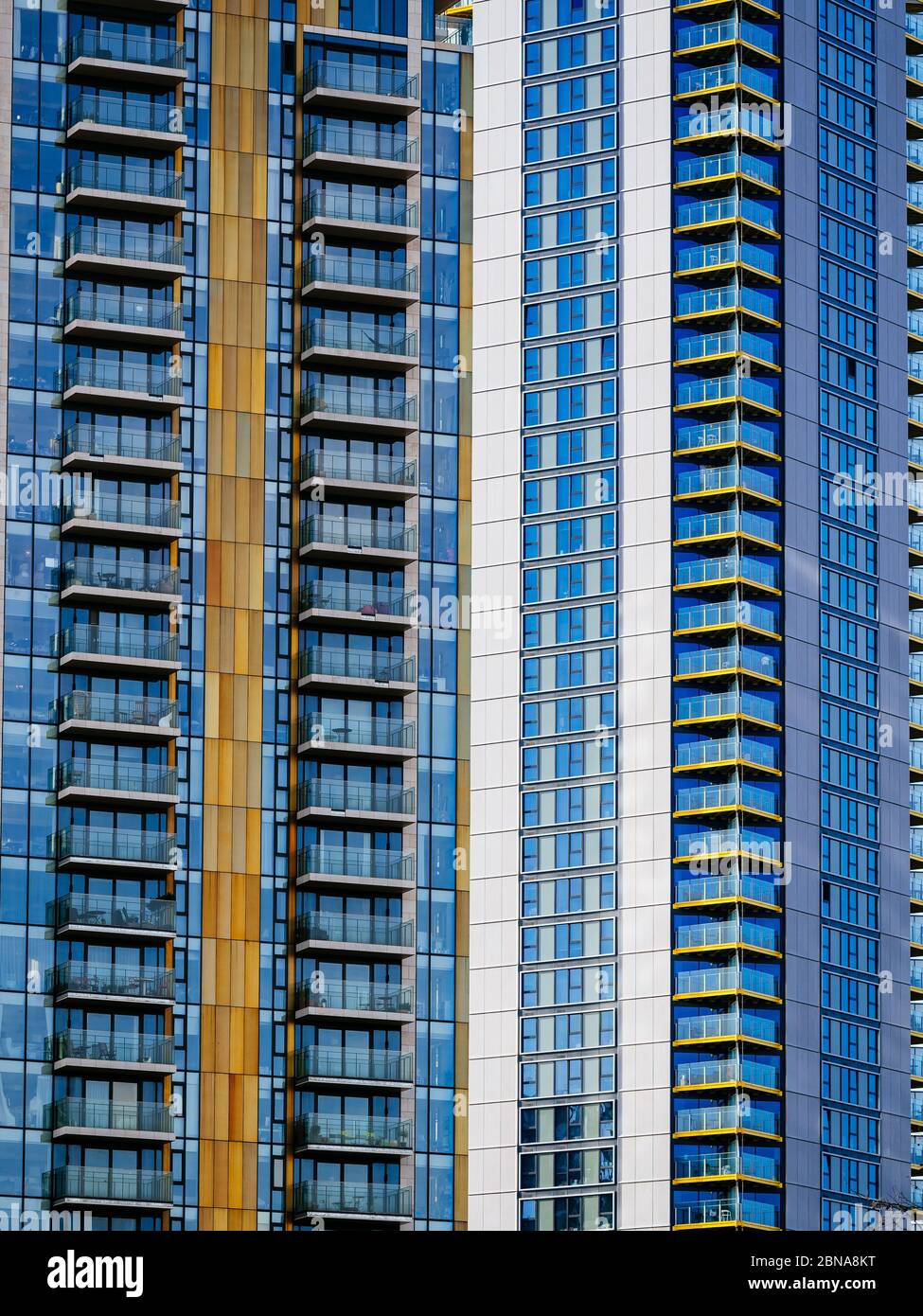 LONDON, UNITED KINGDOM - Feb 14, 2020: Residential high rises above ...