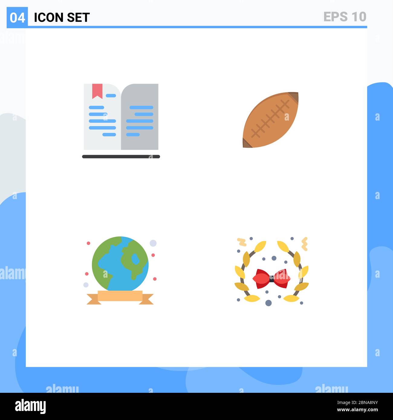 Flat Icon Pack of 4 Universal Symbols of back to school, sport, note ...