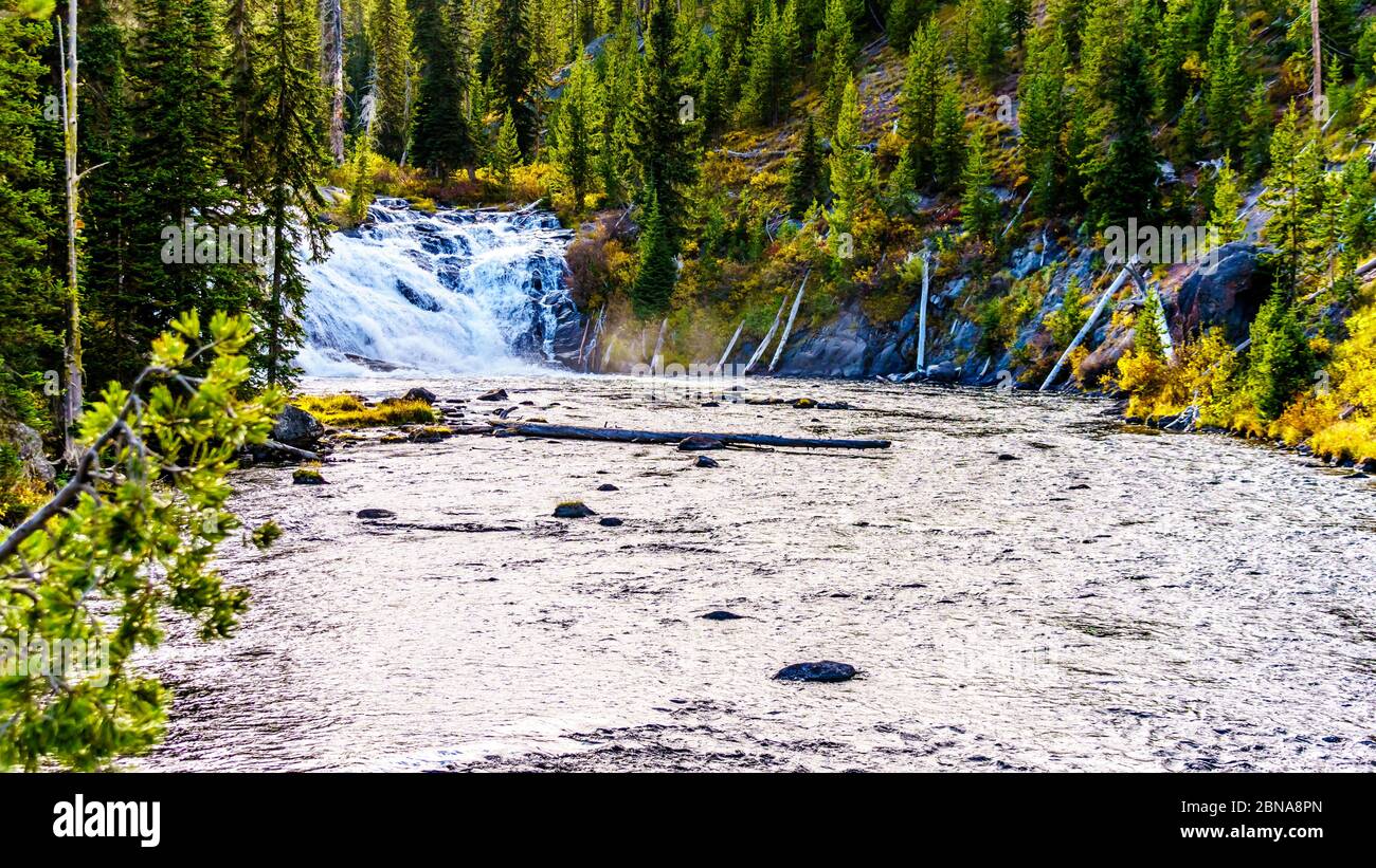 Lewis Falls in the Lewis River at the crossing with Highway 287 in ...