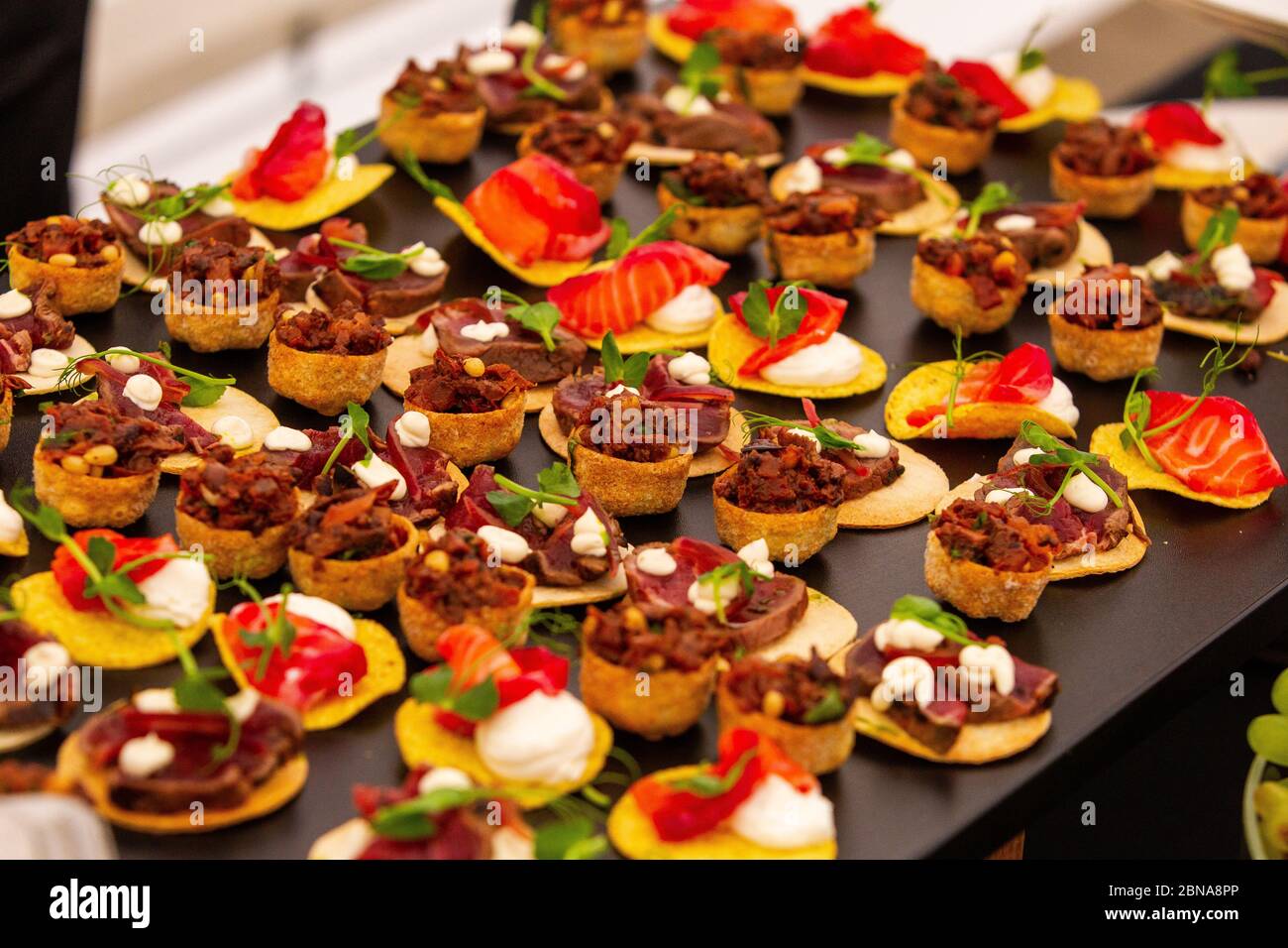 Away catering variety of luxury meals Stock Photo - Alamy