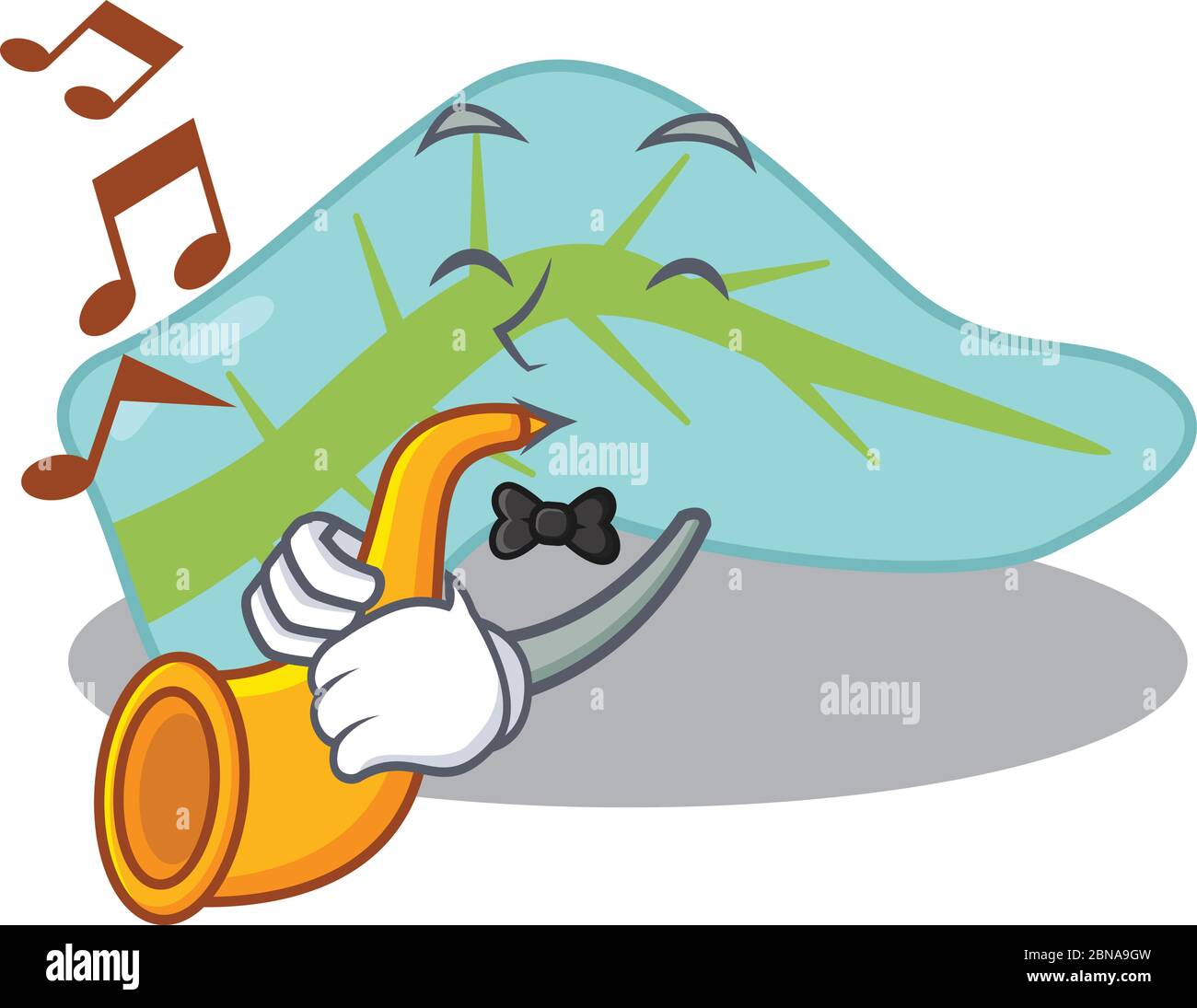 Pancreas musician of cartoon design playing a trumpet Stock Vector ...