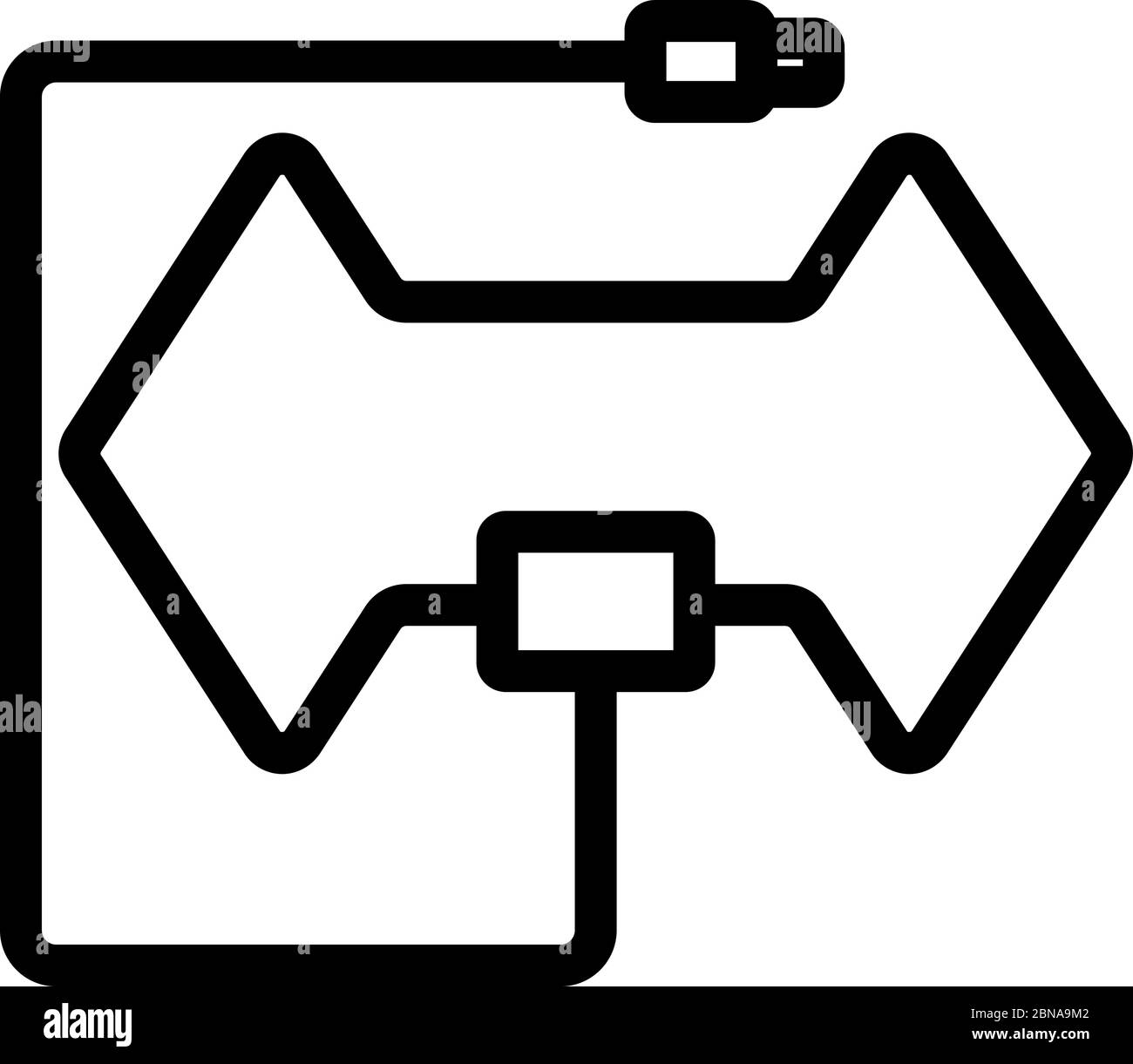 receiving and transmitting signal icon vector outline illustration ...