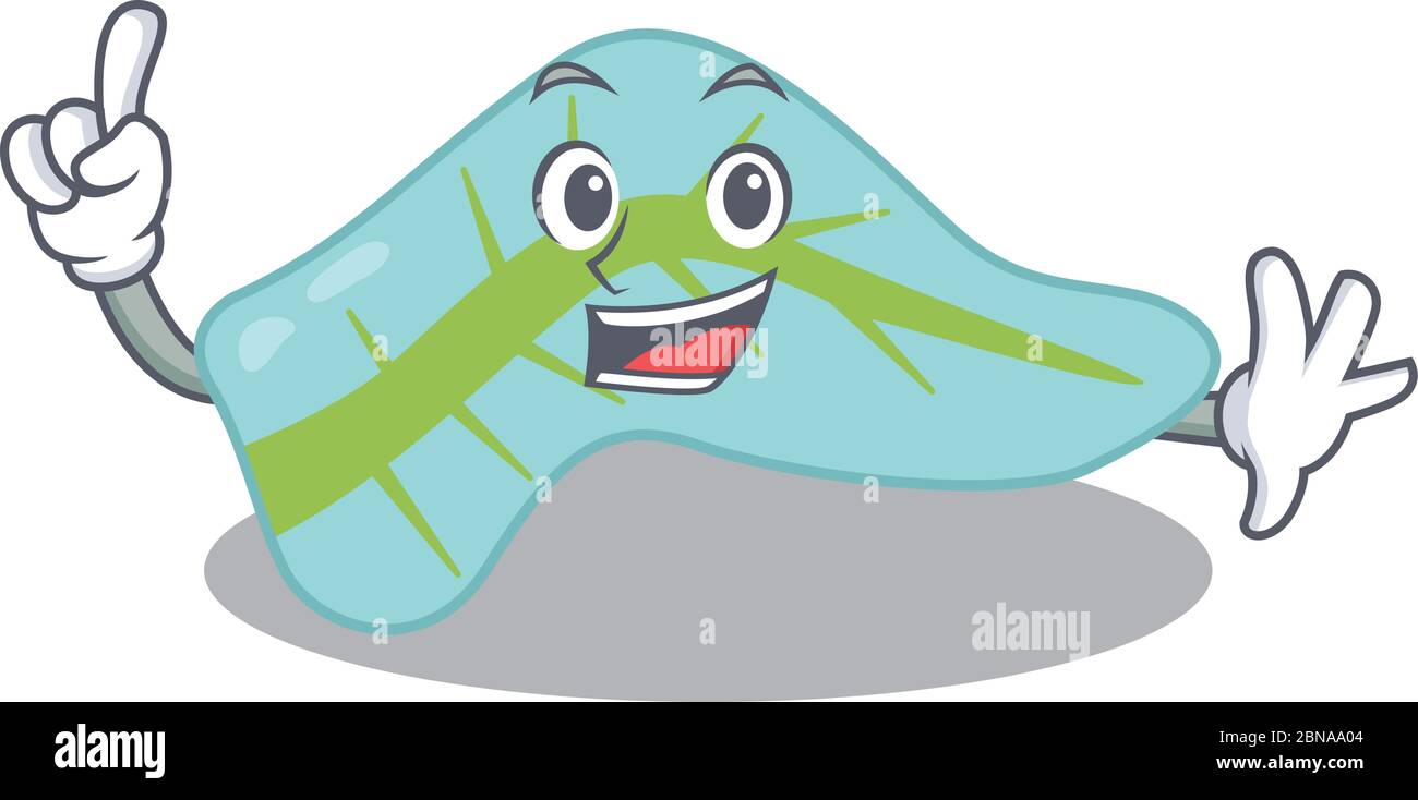 Pancreas caricature design style with one finger gesture Stock Vector ...