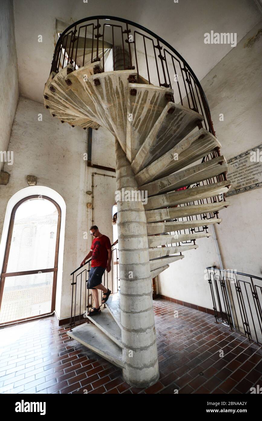 Climbing up the bell tower of the St. Anastasia Cathedral in Zadar ...