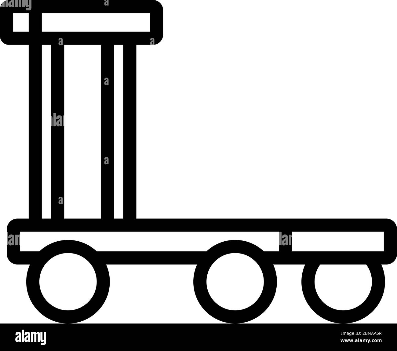 overall platform wheel trolley icon vector outline illustration Stock ...