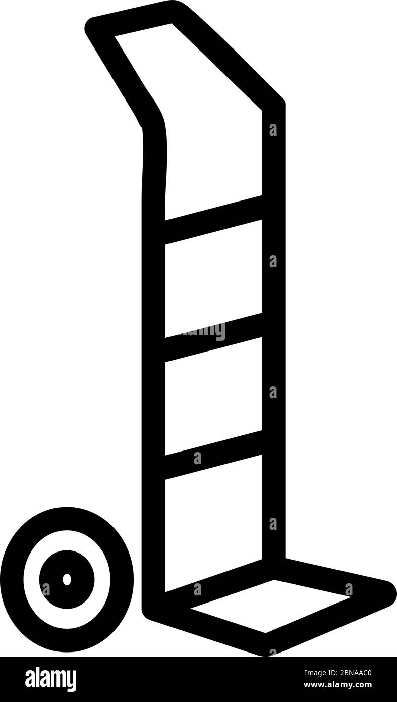 two wheeled trolleys icon vector outline illustration Stock Vector ...