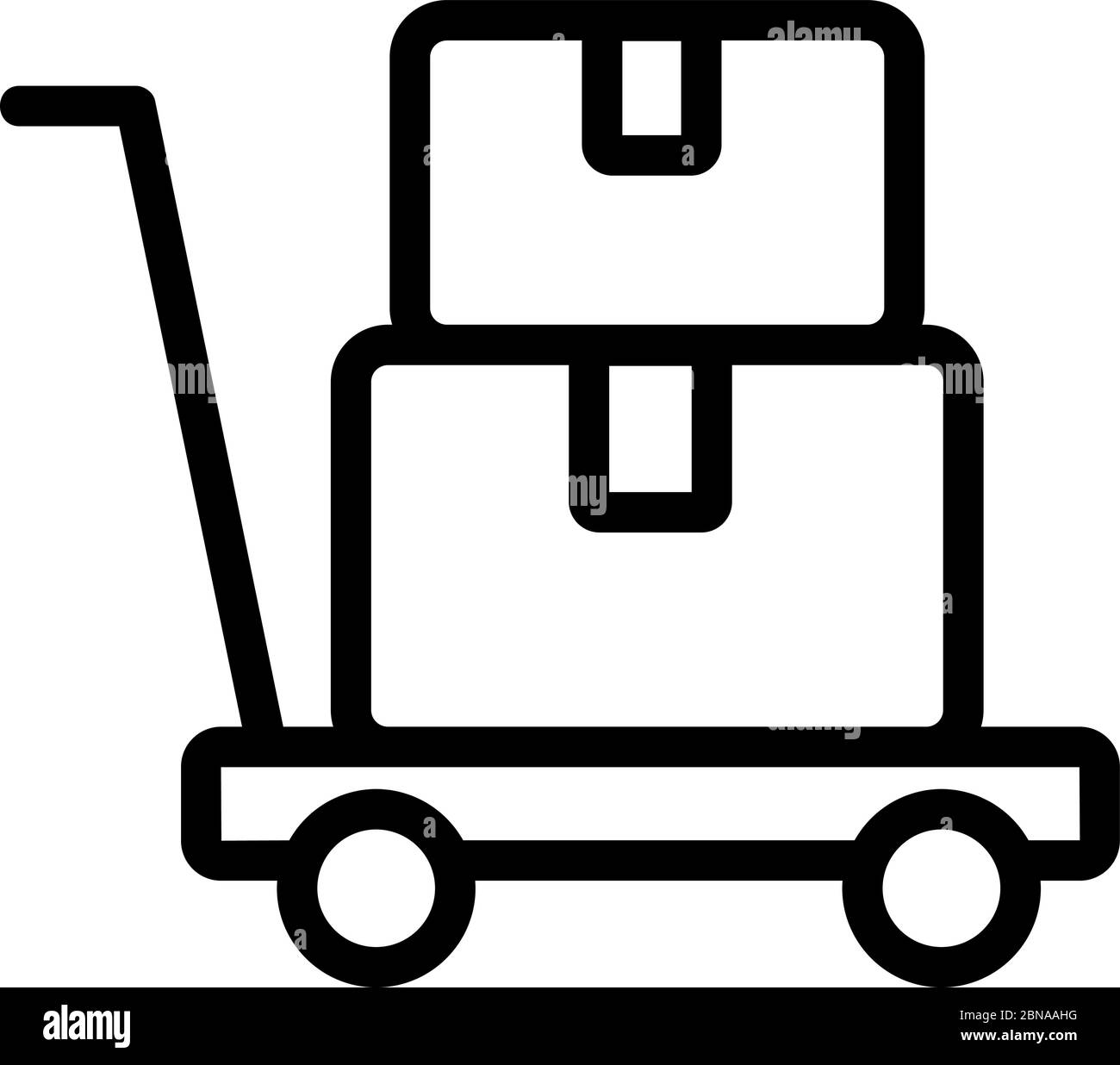 platform trolley with things icon vector outline illustration Stock ...