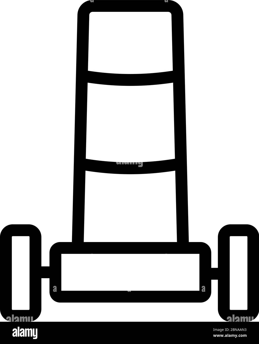 two wheeled trolleys front view icon vector outline illustration Stock ...