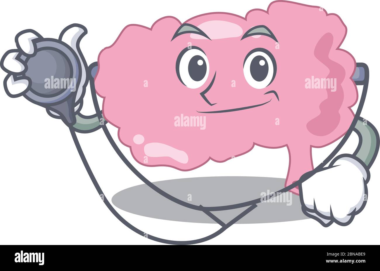 Smiley doctor cartoon character of brain with tools Stock Vector Image ...