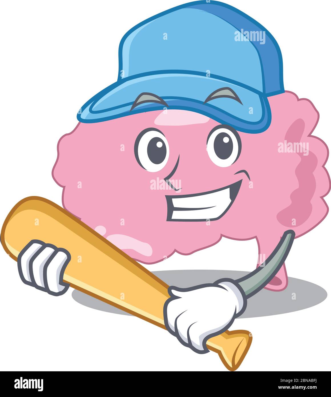 Attractive brain caricature with character playing baseball Stock ...