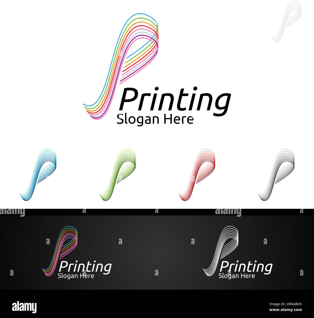 Letter P Printing Company Vector Logo Design for Media, Retail ...