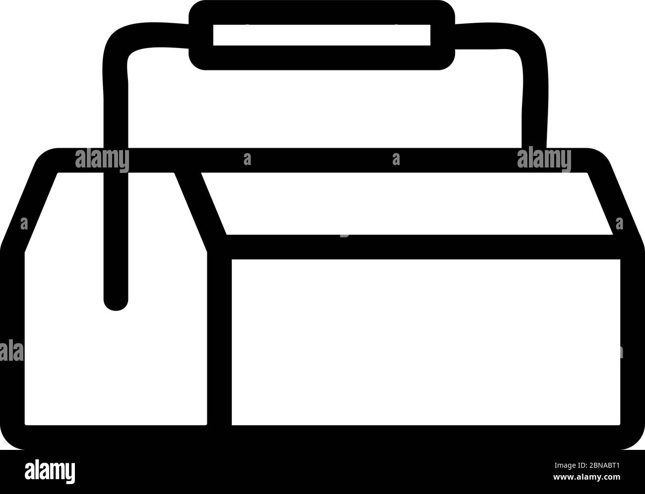 wooden tool box with handle icon vector outline illustration Stock ...