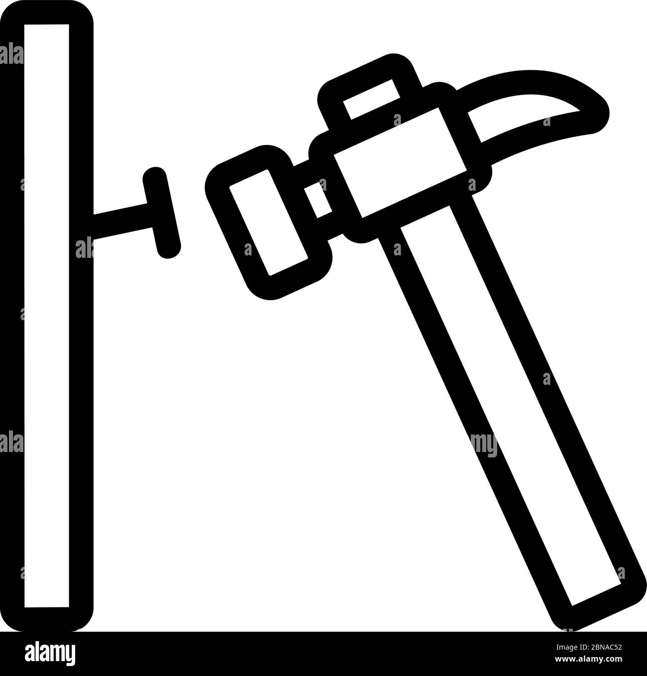 hammering nail icon vector outline illustration Stock Vector Image ...