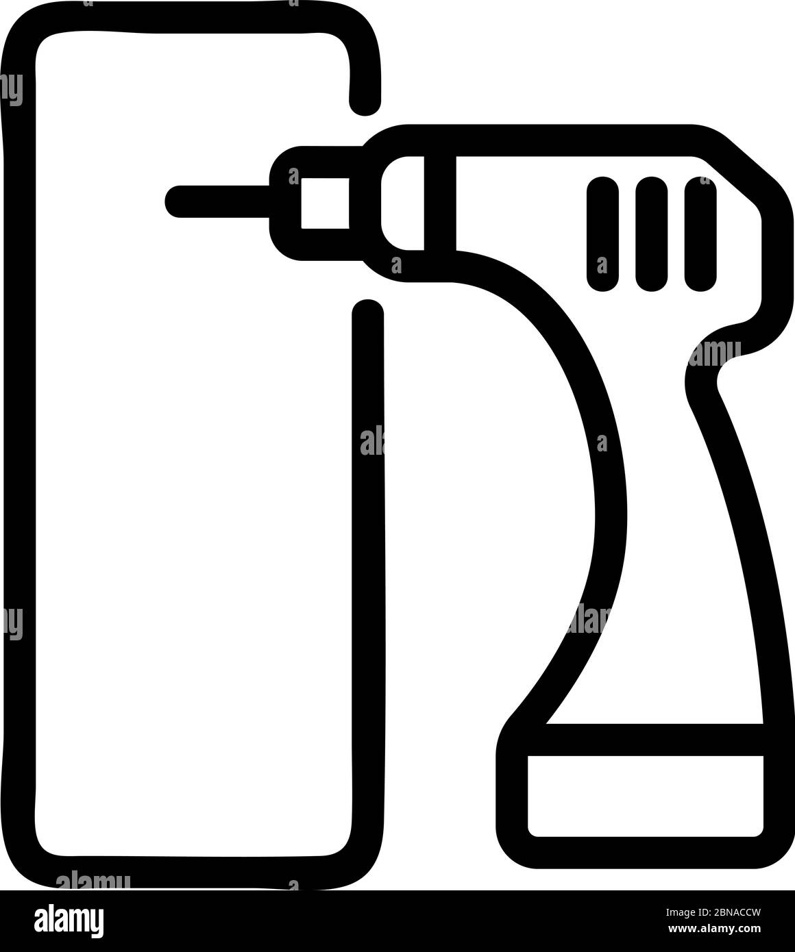 drilling board with manual mechanical drill icon vector outline ...