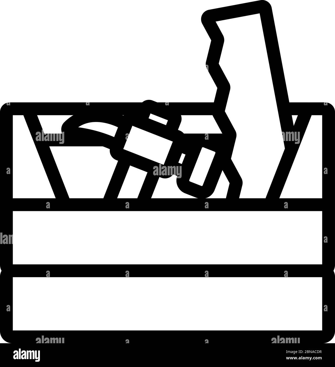 box with carpentry tools icon vector outline illustration Stock Vector ...