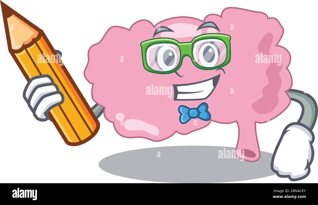 A clever student brain cartoon character study at home Stock Vector ...