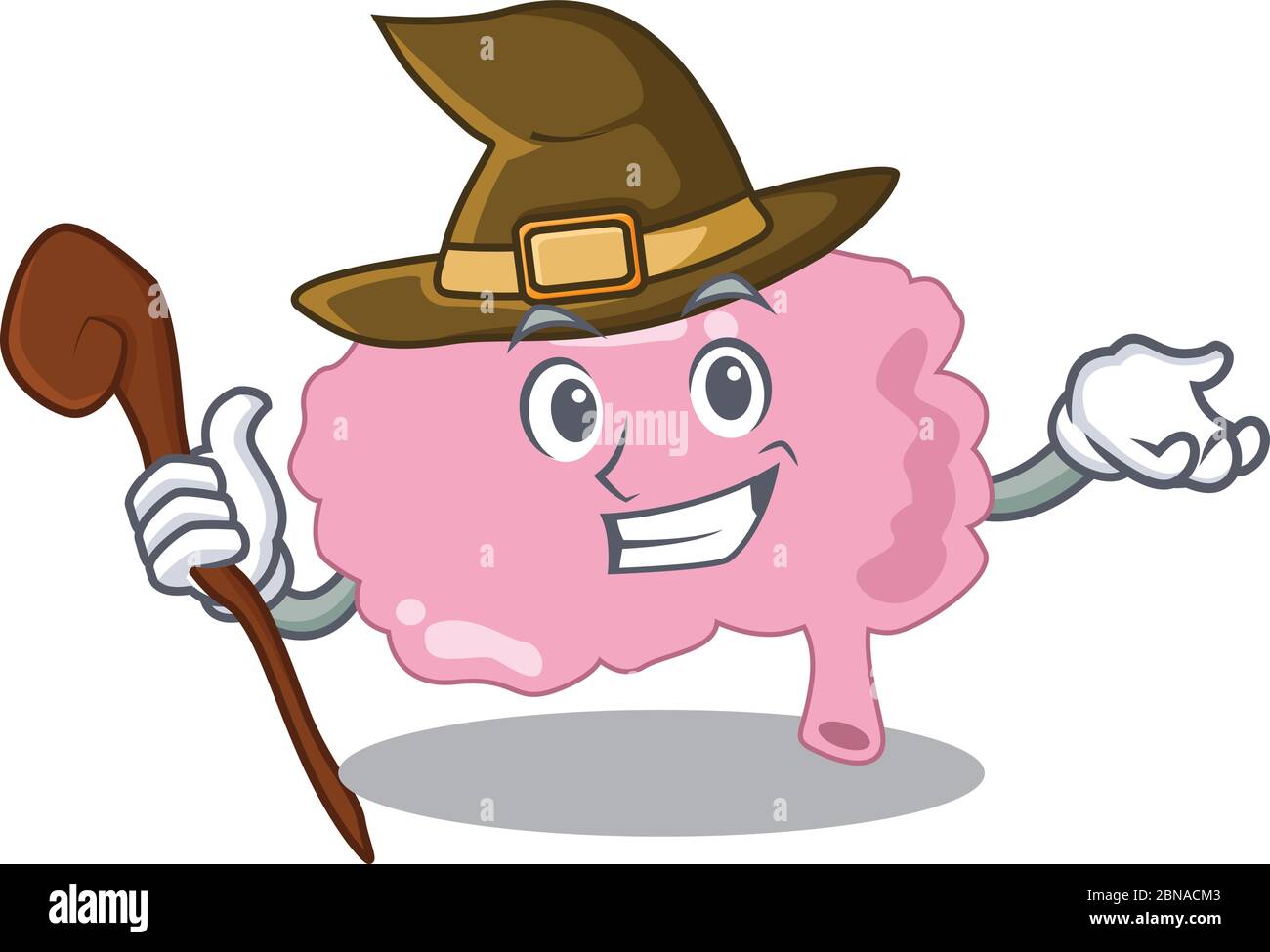Brain funny but sneaky witch cartoon character design Stock Vector ...