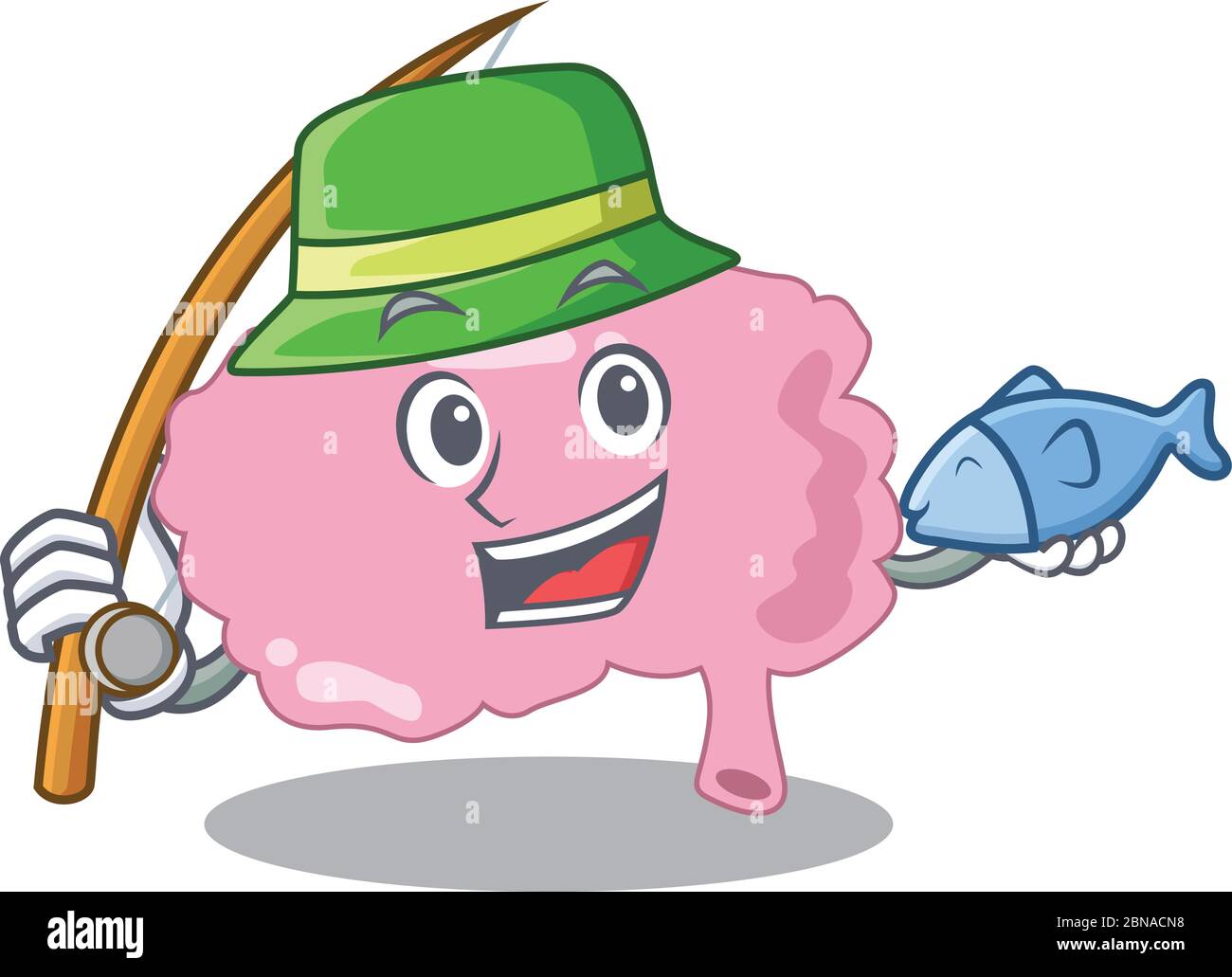 Cartoon design style of brain goes to fishing Stock Vector Image & Art ...