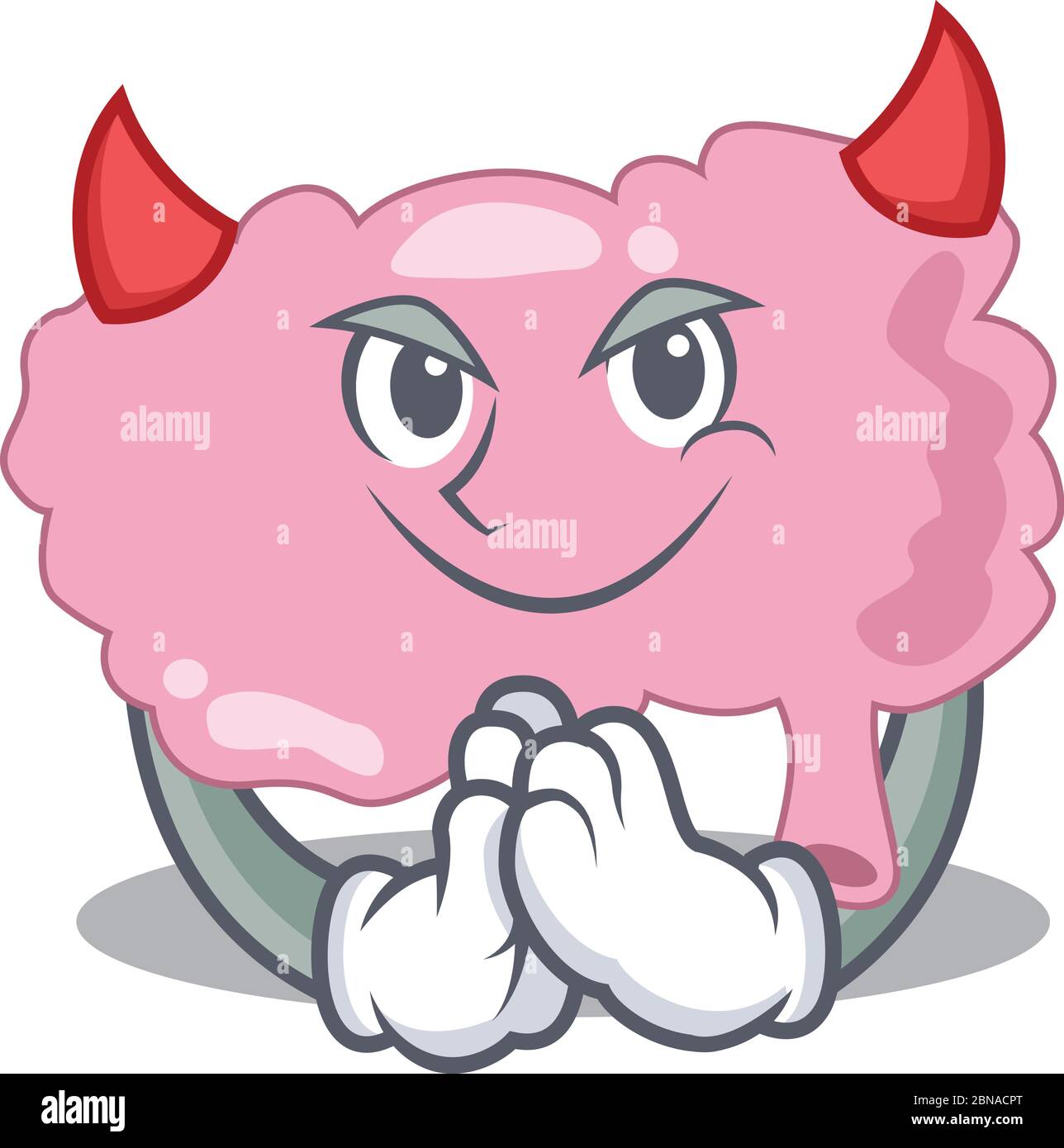 Brain clothed as devil cartoon character design concept Stock Vector ...