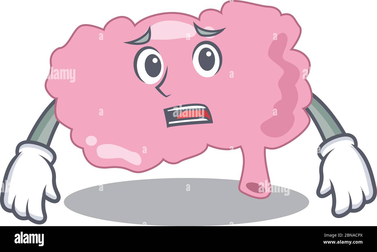 Cartoon design style of brain having worried face Stock Vector Image ...