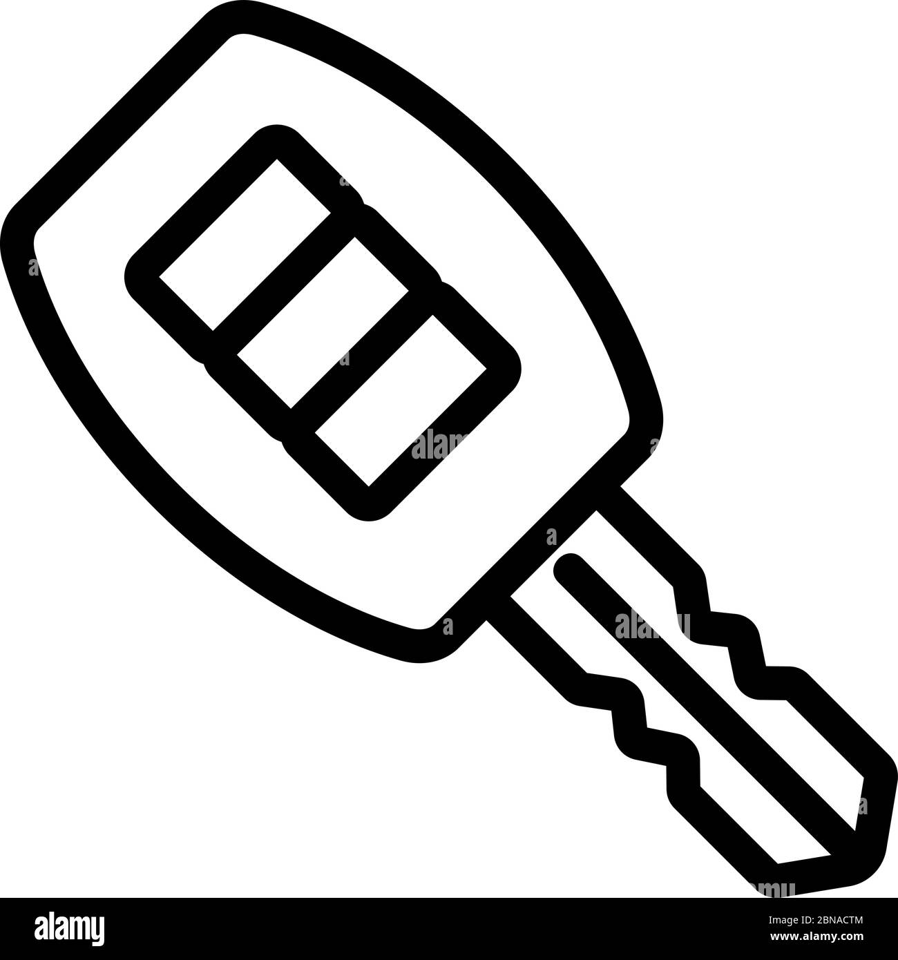 iron key with alarm control panel icon vector outline illustration ...