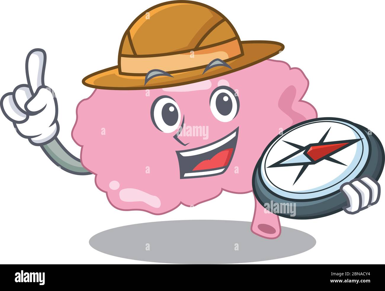 mascot design concept of brain explorer using a compass in the forest ...