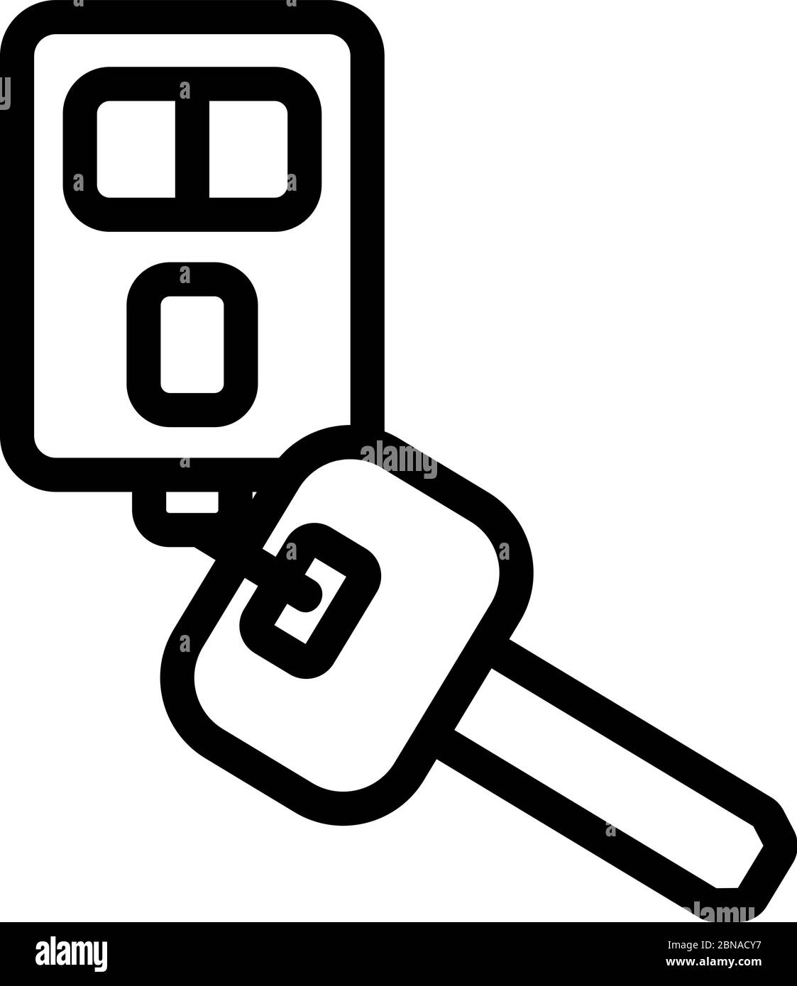 key fob with alarm icon vector outline illustration Stock Vector Image ...