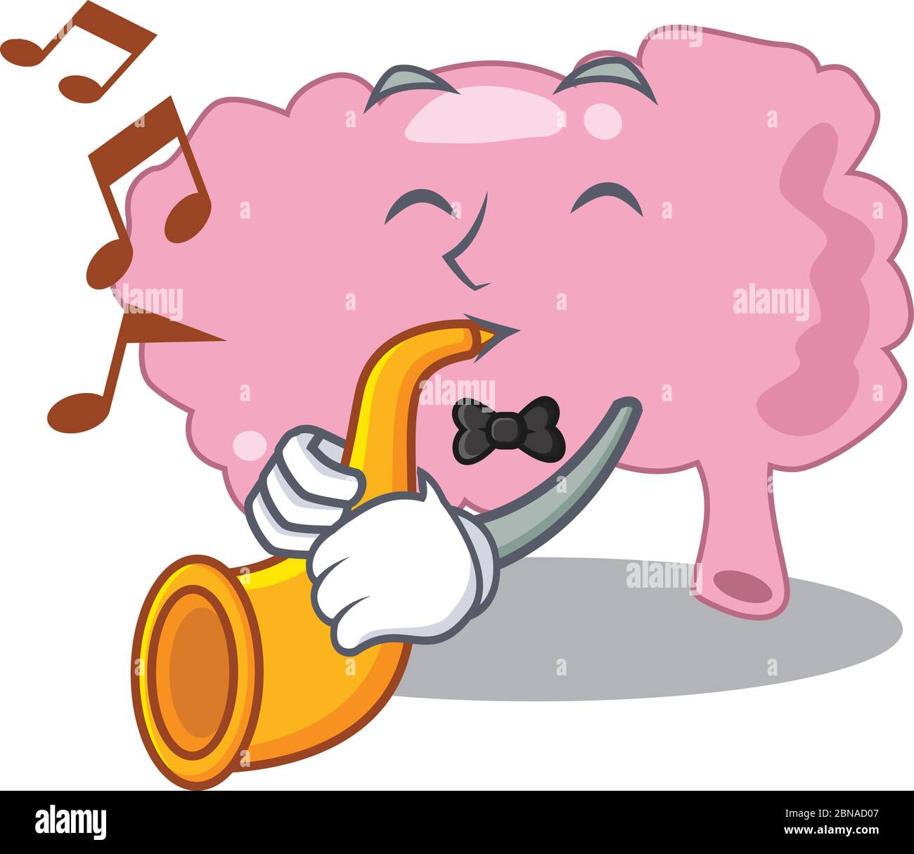 Brain musician of cartoon design playing a trumpet Stock Vector Image ...
