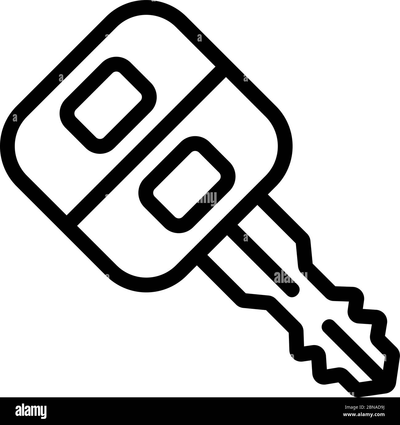 car key with remote control icon vector outline illustration Stock ...