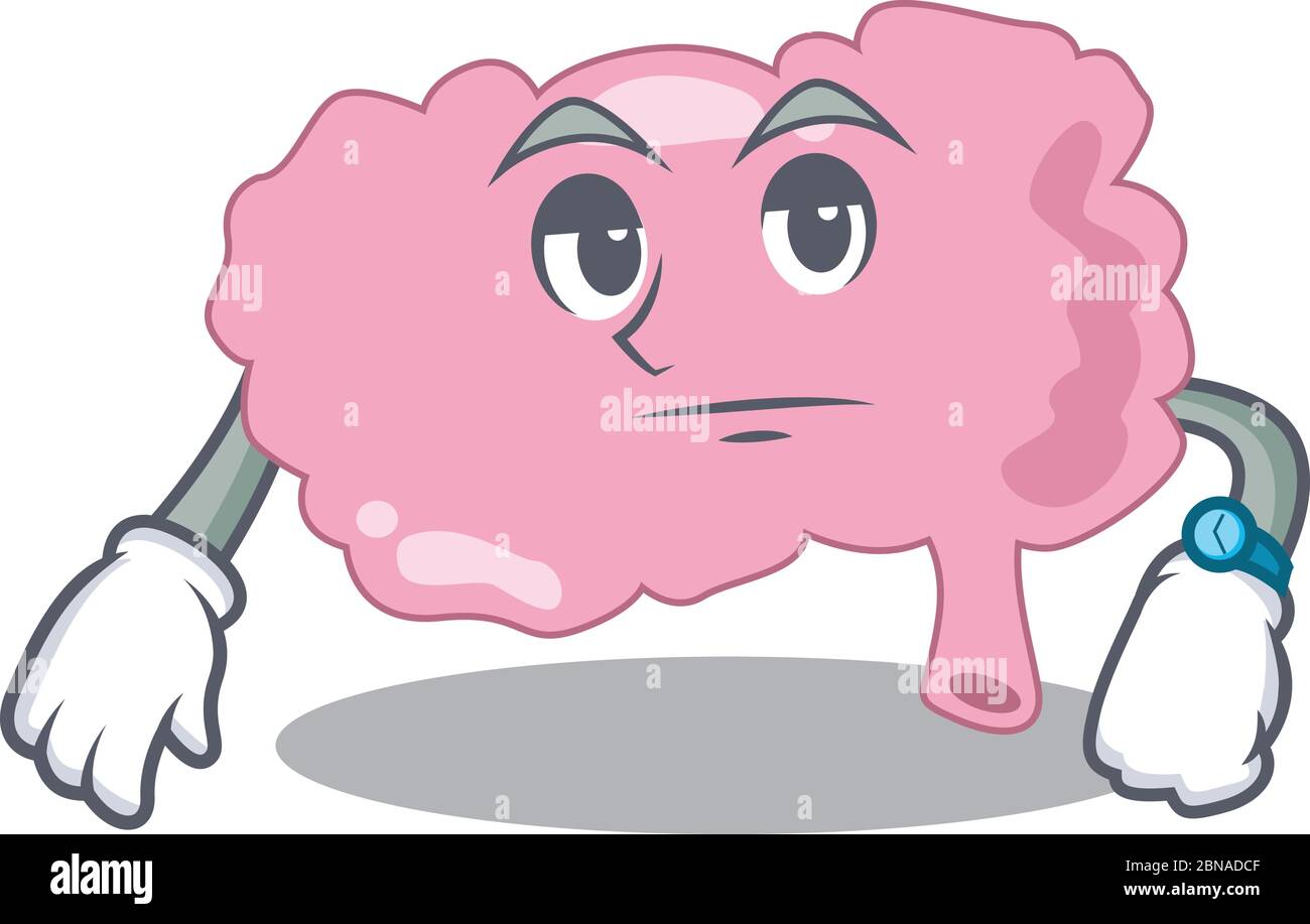 Mascot design style of brain with waiting gesture Stock Vector Image ...