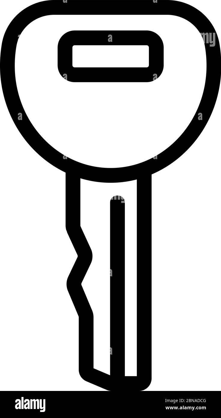 plain metal key icon vector outline illustration Stock Vector Image ...