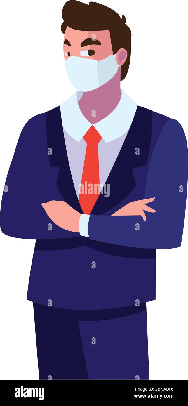 Industry operator wearing face mask at work vector illustration design ...