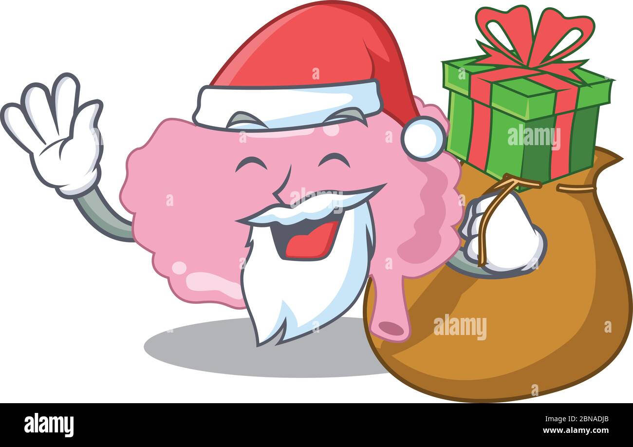 Cartoon design of brain Santa having Christmas gift Stock Vector Image ...