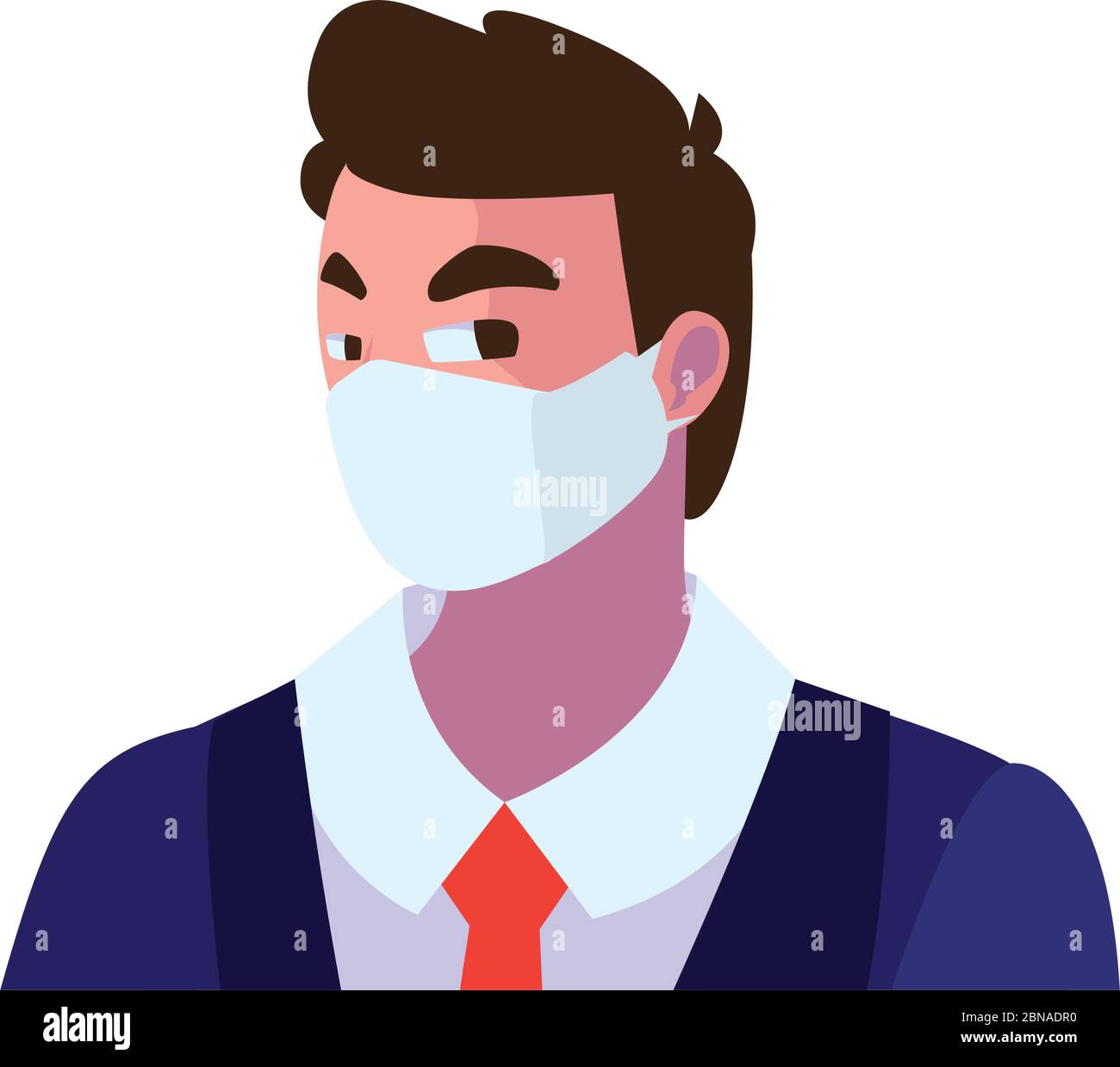 Industry operator wearing face mask at work vector illustration design ...